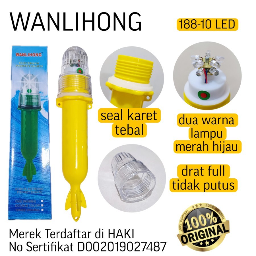 Jual Lampu Torpedo Lampu Nelayan Lampu Sinyal Kapal Lampu Jaring WANLIHONG 2 Warna 10 LED ...