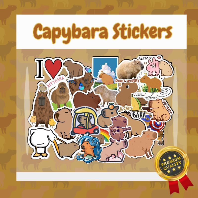 Jual 50PCS++ STIKER CAPYBARA | STICKER CAPYBARA LUCU | CAPYBARA STICKER ...