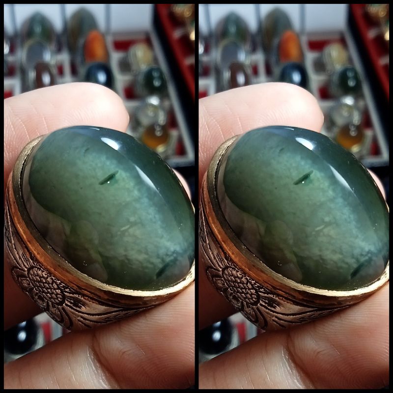 Jual cincin batu akik pandan lumut | Shopee Indonesia