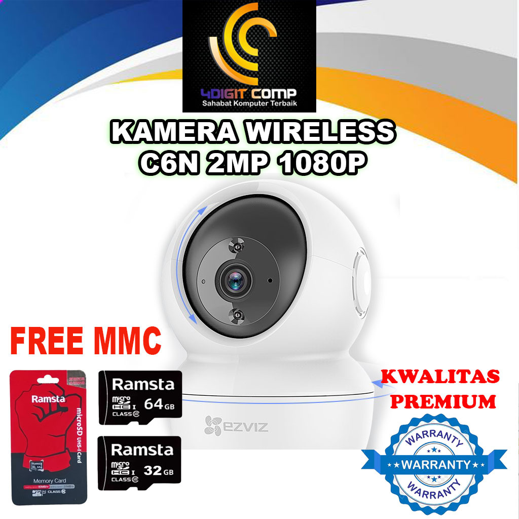 Jual Ezviz C6N 2MP Smart Wifi Pan Tilt IP Camera CCTV Indoor 1080p ...