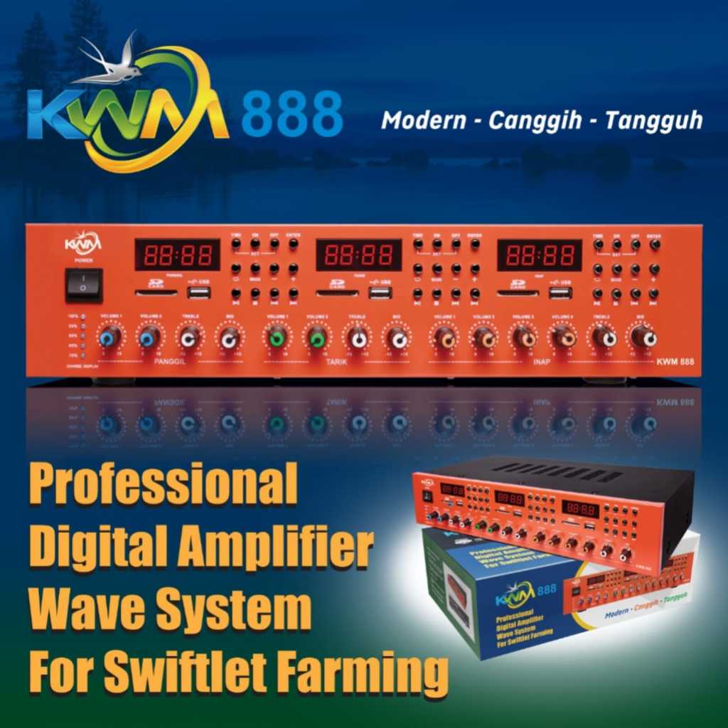 Jual AMPLI ORANGE KWM 88 3 PLAYER 8 CHANNEL ANTI PETIR ORIGINAL / AMPLI WALET ANTI PETIR KWM88 ...