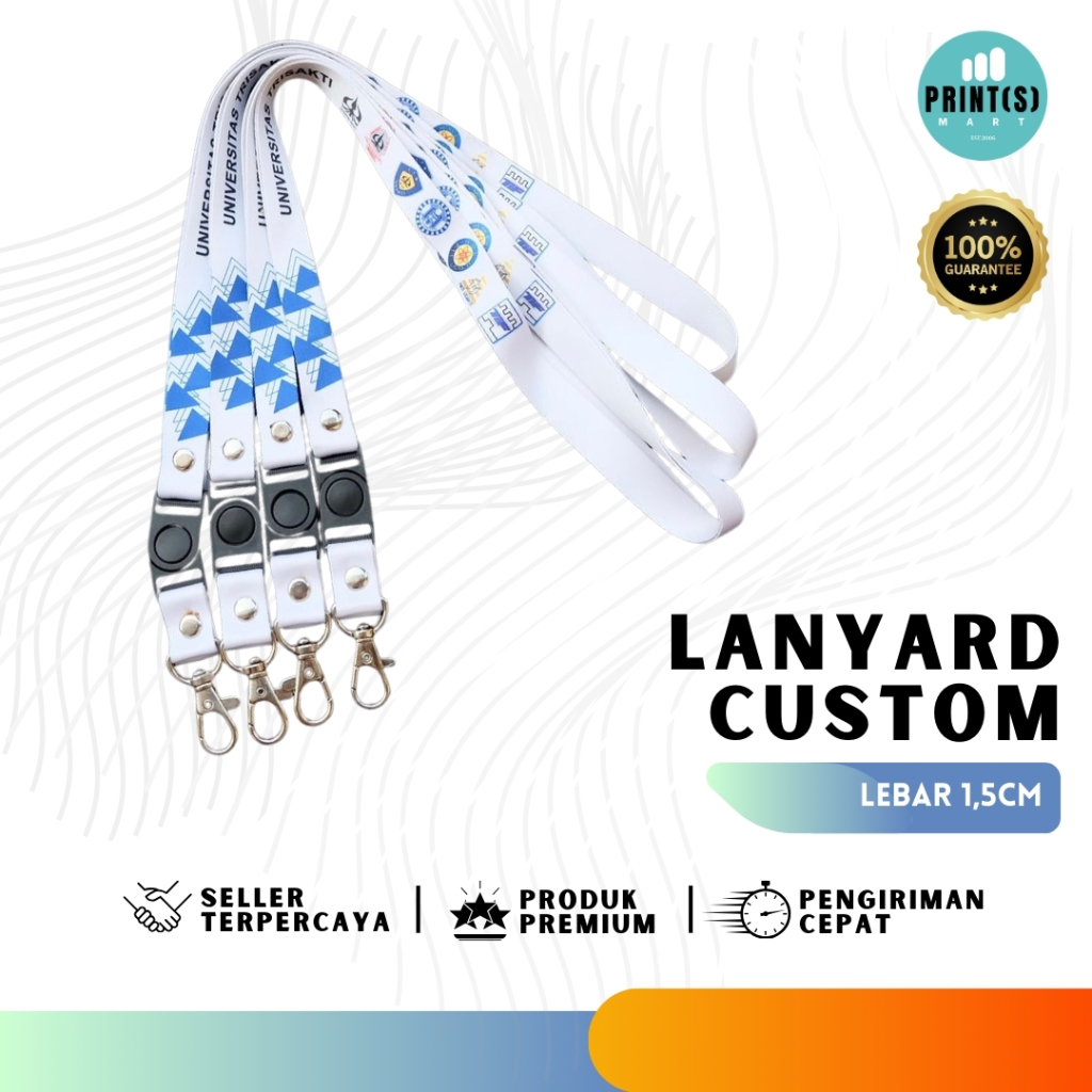 Jual Paket Lanyard Lebar 1,5 cm + ID Card Custom + Varian Casing/Holder ...