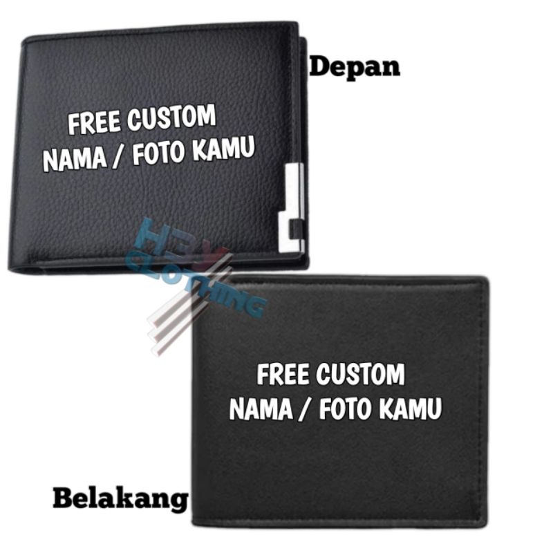 Jual (BISA COD) Dompet Pria Dompet Wallet Dompet Lipat Free Custom Nama ...
