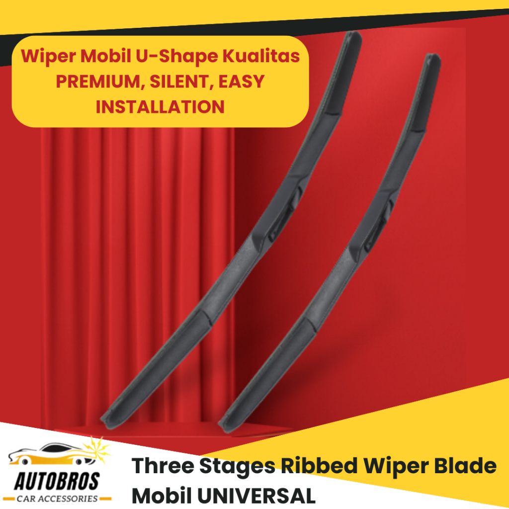 Jual Wiper Blade U Shaped PREMIUM SILENT Karet Mobil Kaca depan Universal Avanza Brio Xenia ...