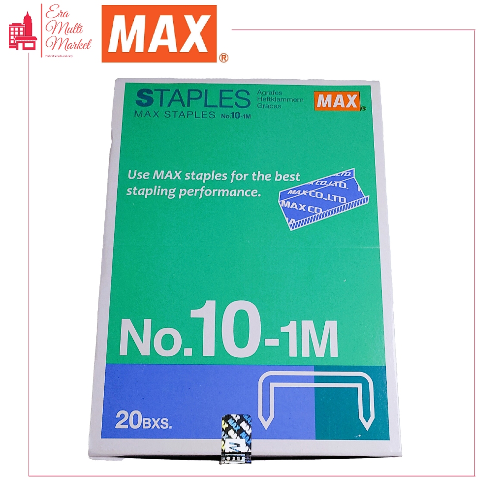 Jual Staples No.10 1M MAX isi 20 kotak x 1000 pcs / Isi Hekter / Isi ...