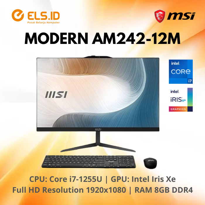 Jual PC AIO MSI Modern AM242-12M Intel i7-1255U 8GB 512GB 23.8" FHD W11 ...