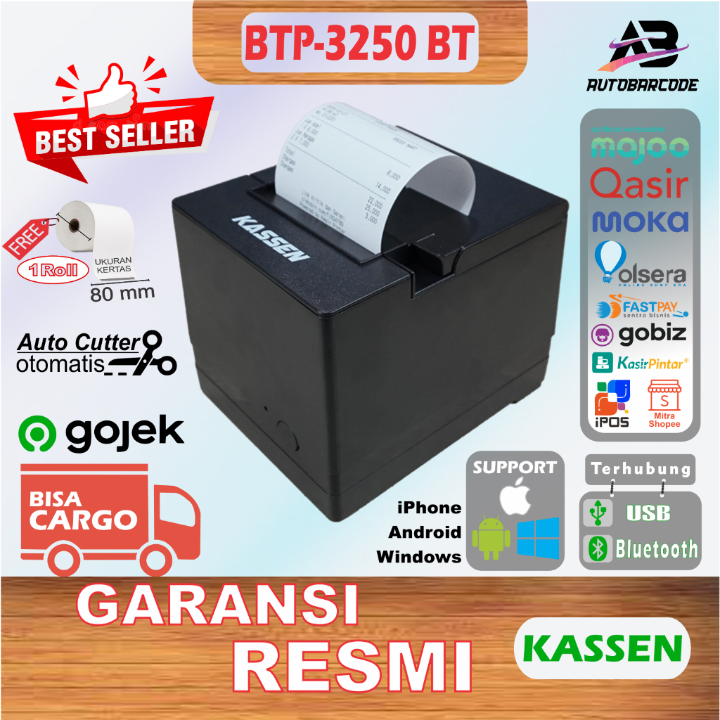 Jual Kassen BTP-3250BT Bluetooth Autocutter Printer Kasir Thermal 80MM ...