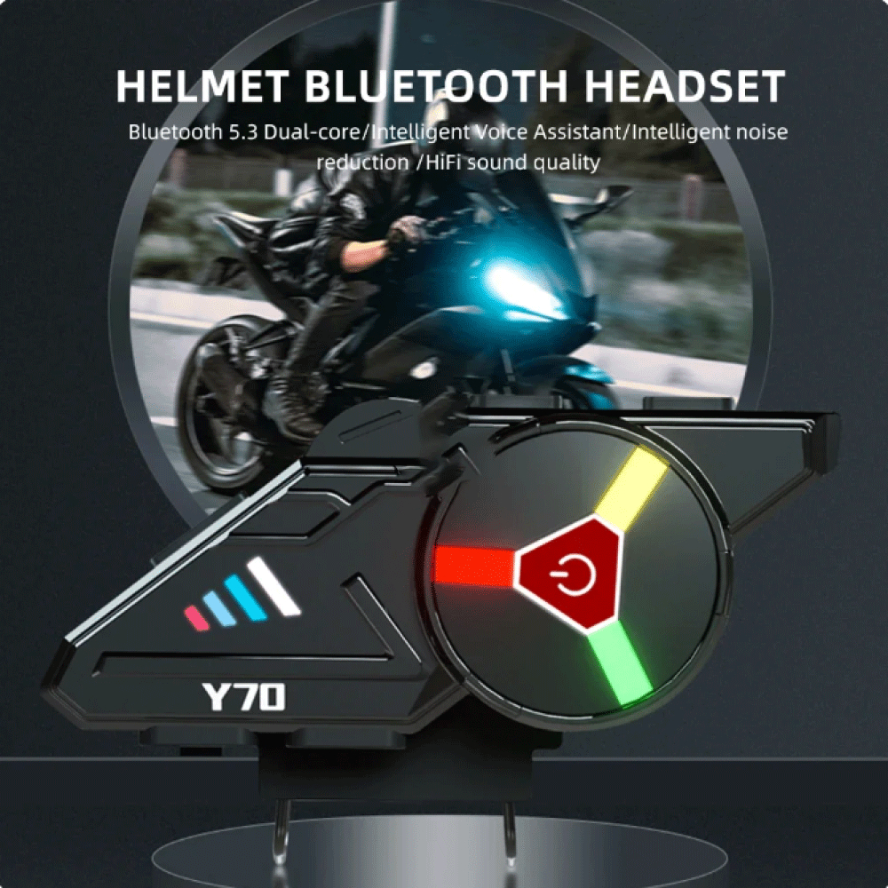 Jual Helm Bluetooth 5.3 Headset Helmet Motorcycle RGB - Y70 - Black ...