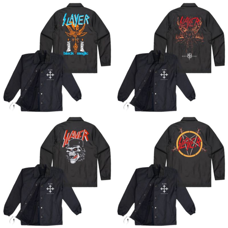 Jual COACH JACKET | SLAYER | WINDBREAKERS HITAM | JACKET BAND METAL ...