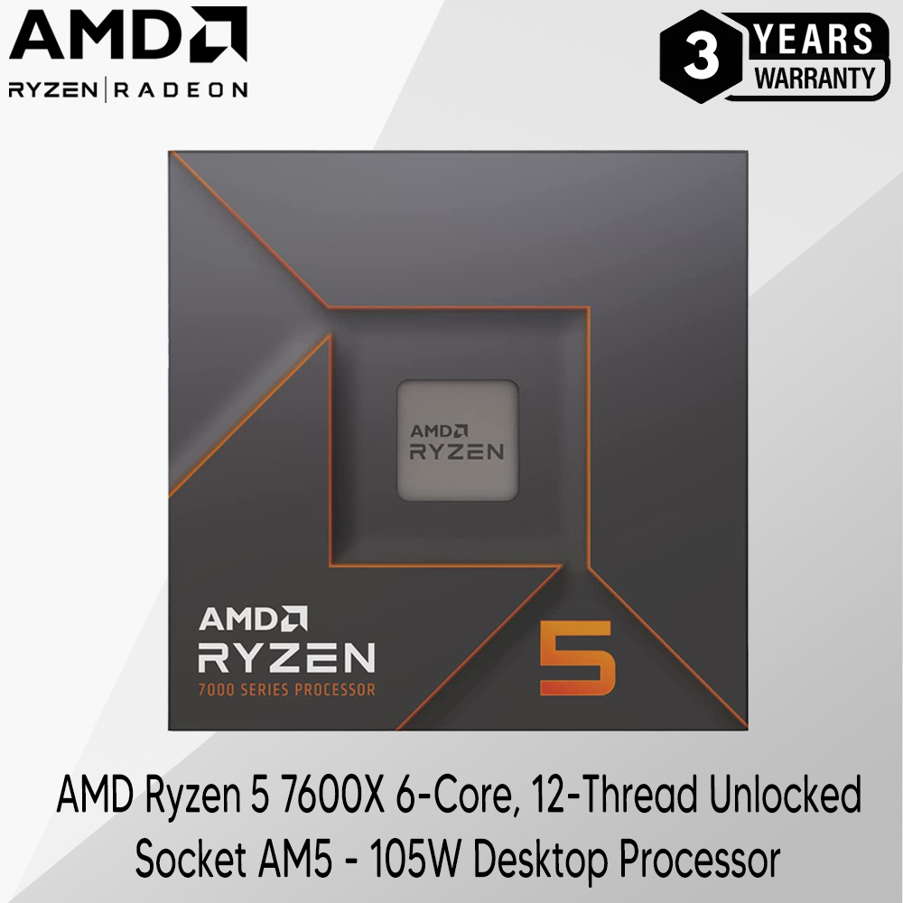 Jual AMD Ryzen 5 7600X 6 Core 4.7 GHz - Socket AM5 - 105W Desktop ...