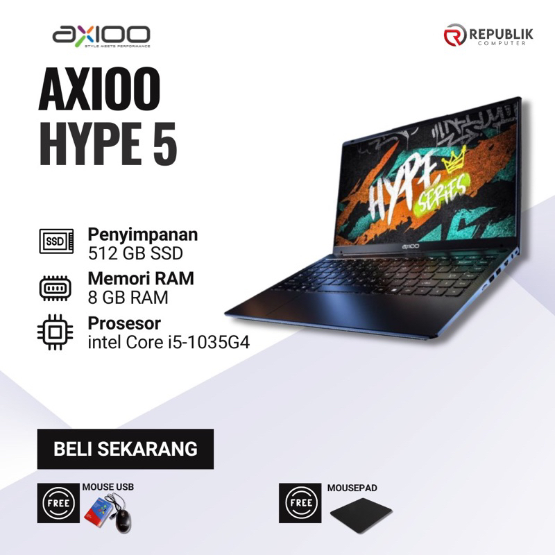 Jual AXIOO HYPE 5 | intel Core i5 -1035G4 | RAM 8 GB | SSD 512 GB ...
