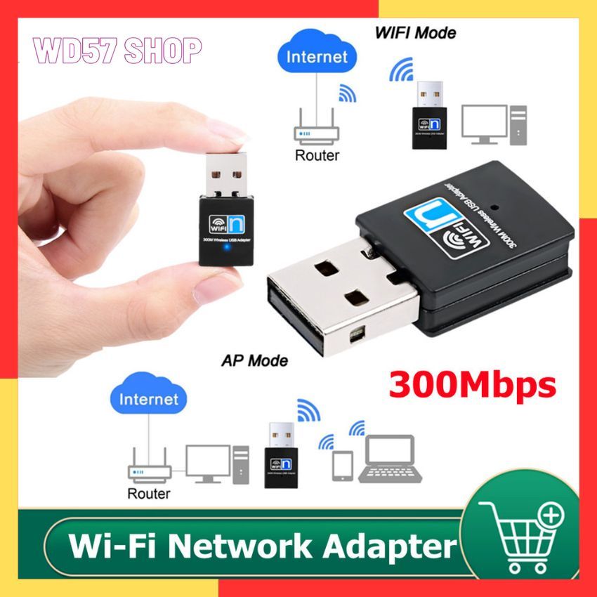 Jual Wi-Fi USB Adaptor Dongle Mini Realtek RTL8192E 300MB/s Port Leptop ...