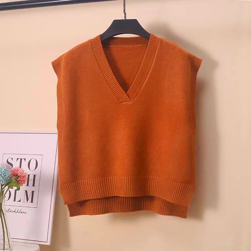 Jual BEARY JEANS BJ059 | Korean Vest Rompi Rajut Polos Wanita Premium ...