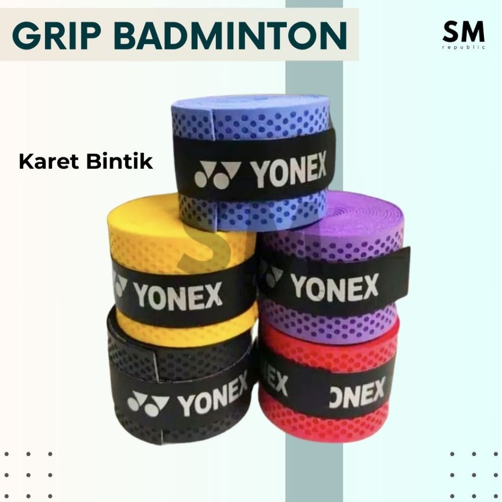 Jual GRIP RAKET BADMINTON BULUTANGKIS KARET POLOS BINTIK BAGUS MURAH ...