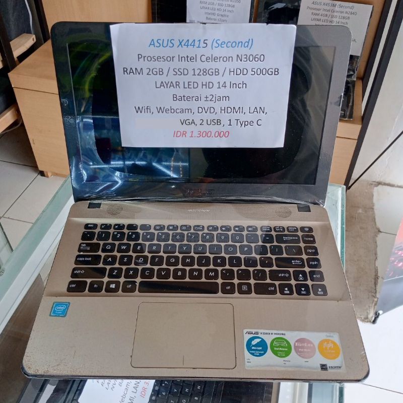 Jual Second LAPTOP ASUS X441S Intel Celeron N3060 RAM 2GB SSD 128GB HDD ...