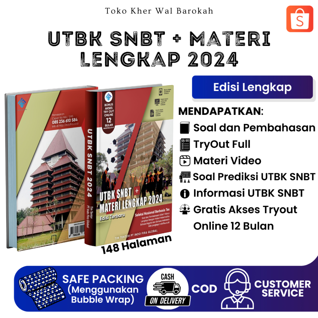 Jual Buku Terbaru UTBK SNBT + Materi Lengkap 2024 (Edisi Terbaru) Sesuai Dengan Kisi-kisi ...