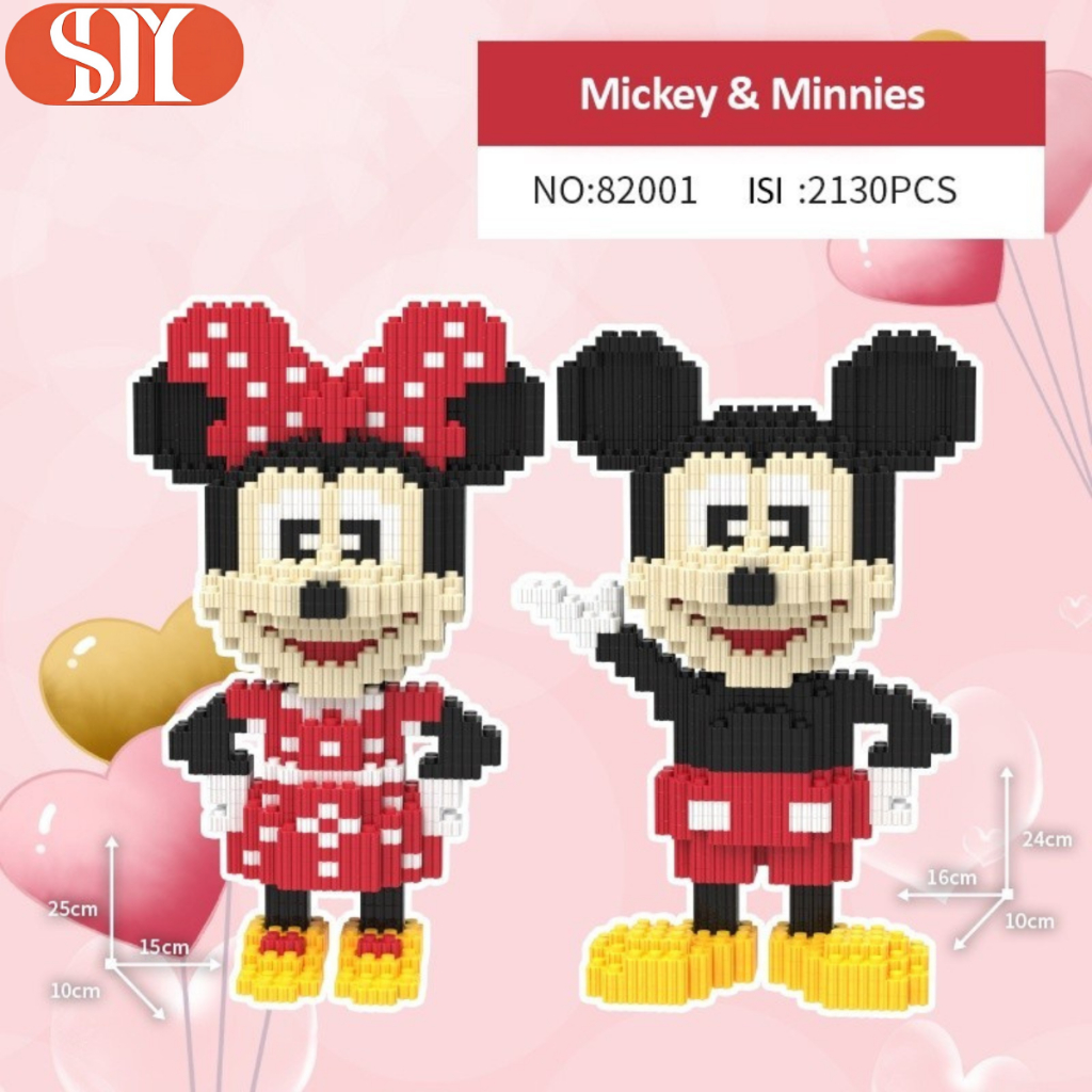 Jual Nano Block Bricks Karakter Disney Mickey & Minnies Mouse Medium 3D ...