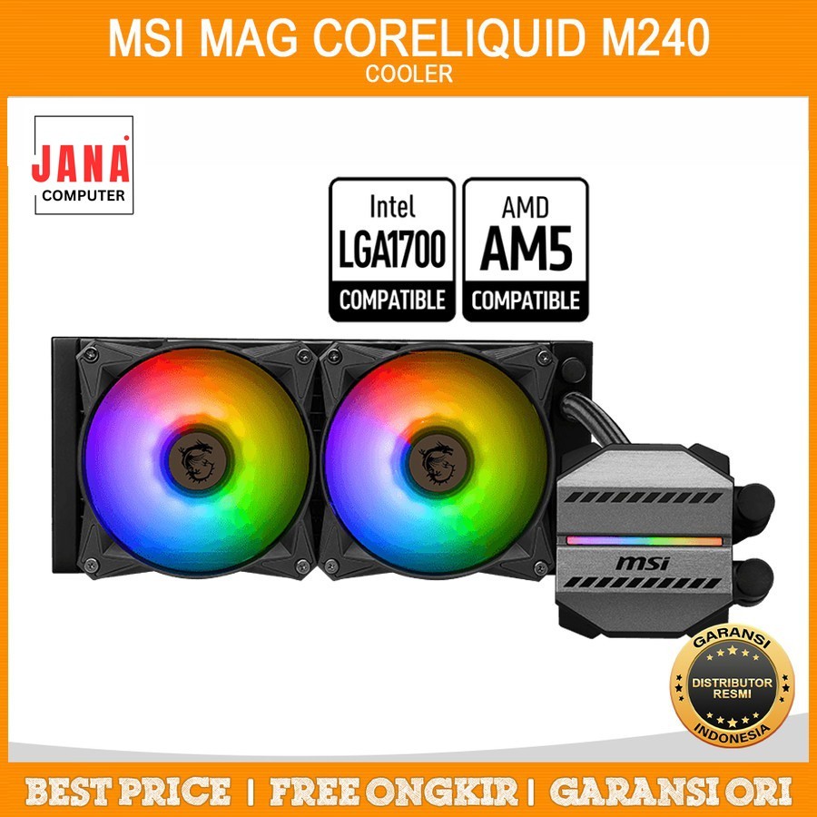 Jual MSI MAG CORELIQUID M240 | Liquid CPU Cooler 240mm | Shopee Indonesia