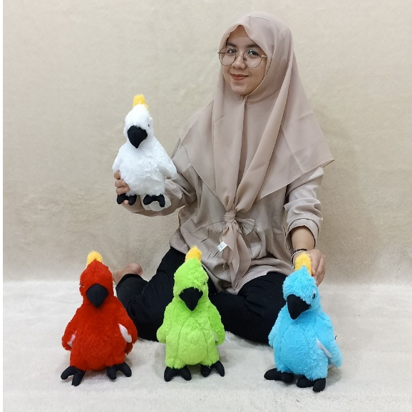 Jual Boneka Burung KakakTua , Boneka Animal Burung Kakaktua Warna Warni ...