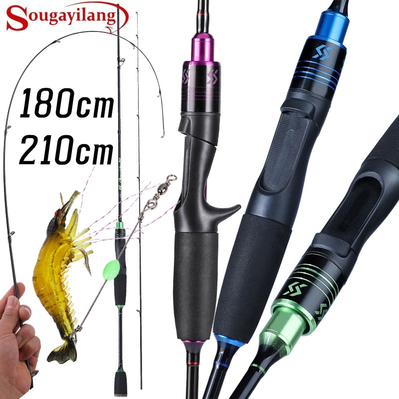 Jual Sougayilang Joran Pancing 1.68m 1.8m 2.1m Casting/Spinning Carbon Fiber 2 Section Max Drag ...