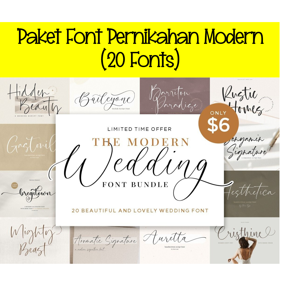 Jual Paket Font Pernikahan Modern (20 Fonts) | Shopee Indonesia