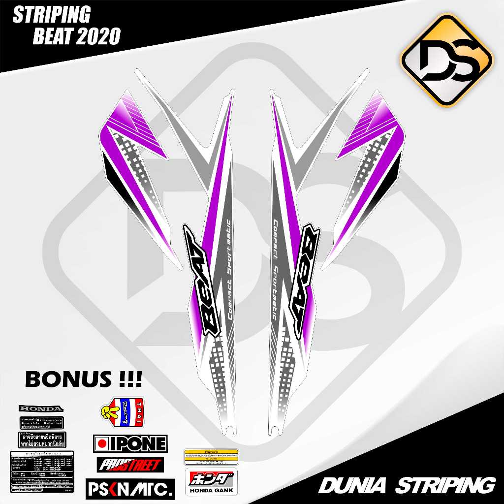 Jual STRIPING STICKER STOCK DECAL STIKER VARIASI HONDA BEAT MODEL ORI ...