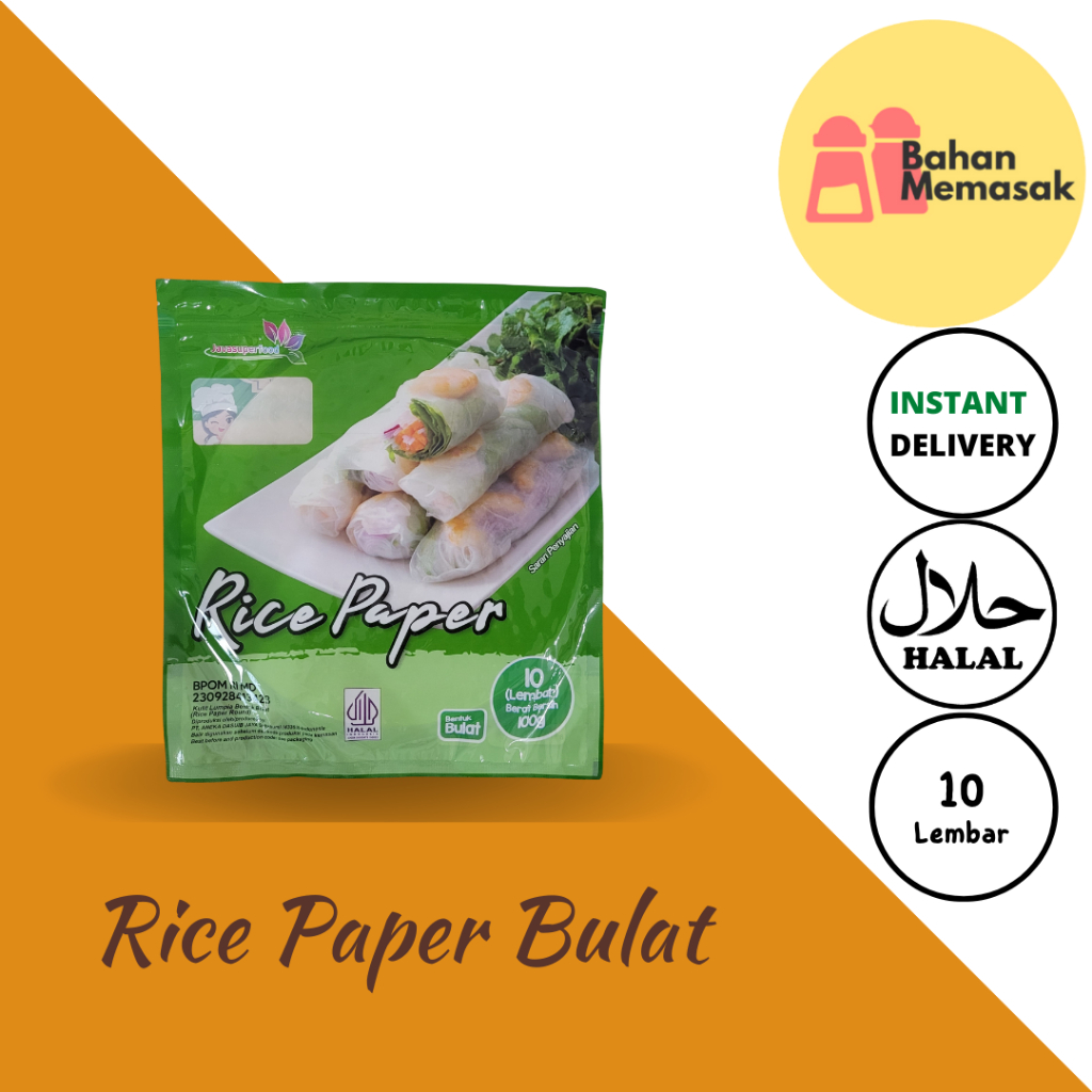 Jual Rice Paper Roll Kulit Lumpia Halal bentuk Bulat isi 10 | Shopee ...