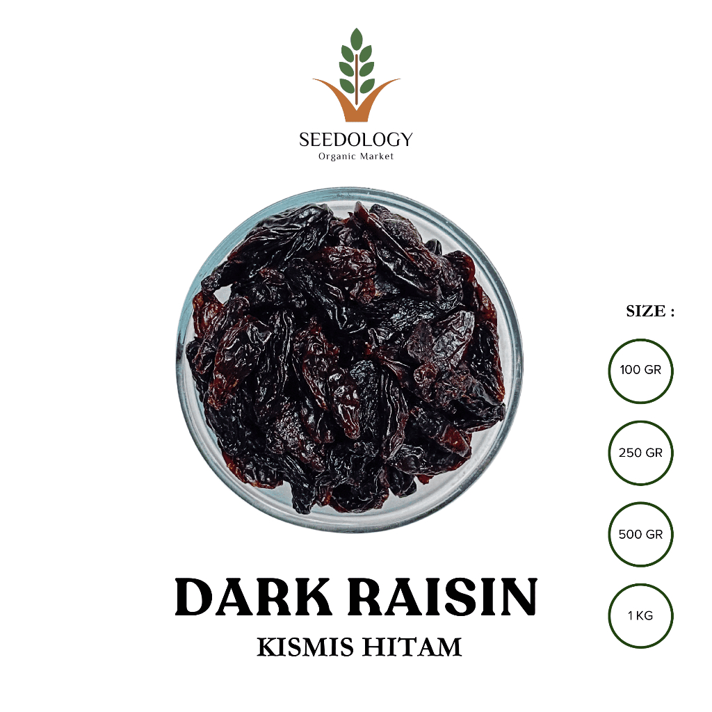 Jual Organic Dried Raisin 100gr - Kismis Kering / Kismis Hitam / Dark ...