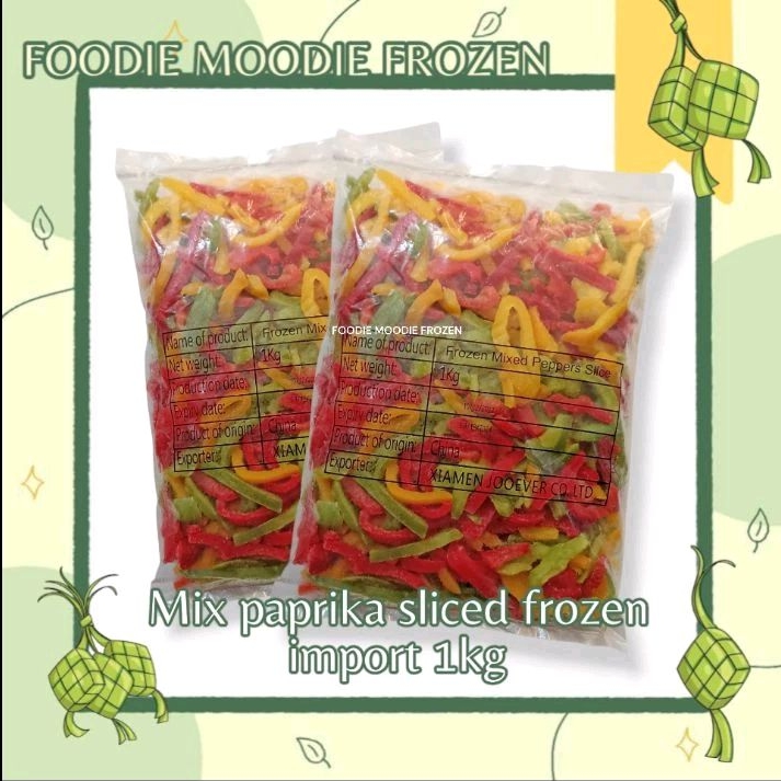 Jual Mix paprika slice 1kg/paprika potong/ sayur paprika/ paprika ...