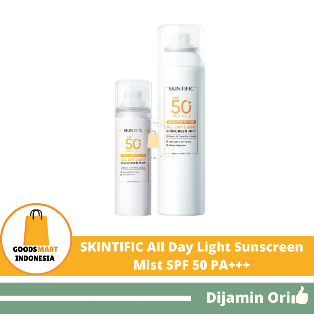 Jual SKINTIFIC All Day Light Sunscreen Mist SPF50 PA++++ Sunscreen Spray Anti UV Wajah Spray ...