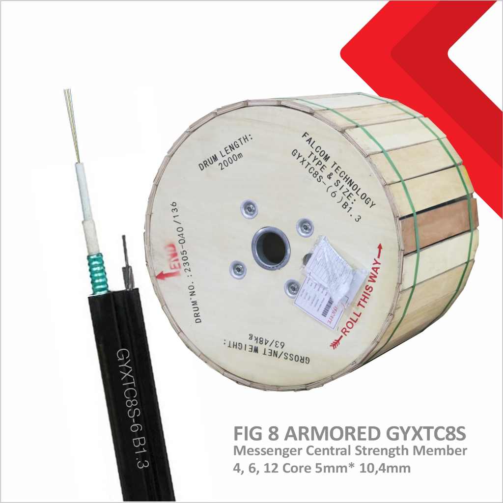 Jual KABEL FO FIBER OPTIK FIG-8 MINI 4,6,12 CORE 5MM*10,4MM TIPE ...