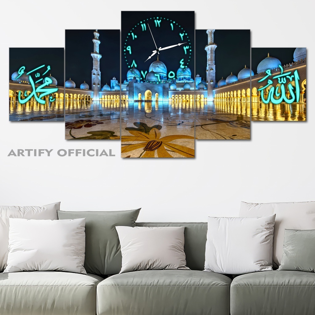 Jual Jam Ruangan Islami Kota Makkah Madinah 80X40 Multipanel / Artify ...