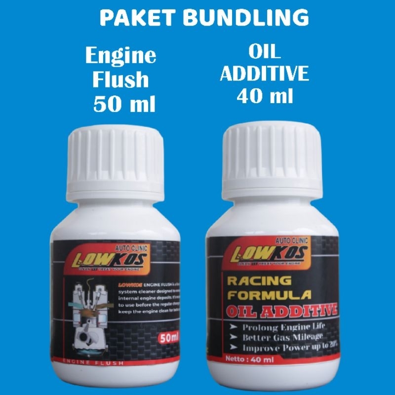 Jual LOWKOS Paket Ganti Oli Motor : Engine Flush 50ml dan Aditif Oli ...