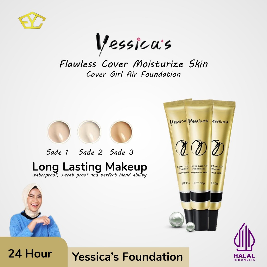Jual FYC [Clara Ega] Yessica's Waterproof Foundation Cover Girl Air ...