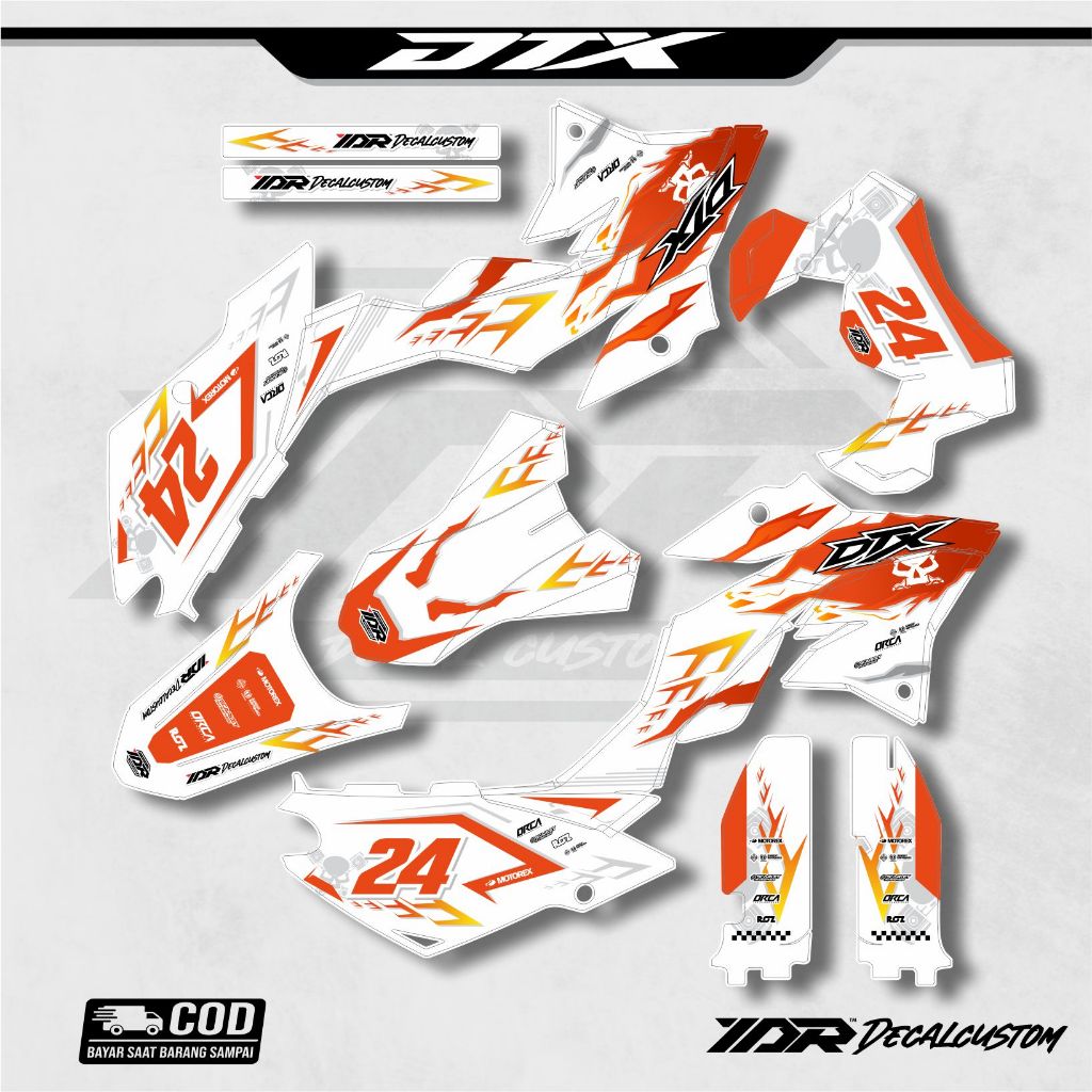 Jual DECAL DTRACKER PUTIH COMBINASI ORANGE BISA CUTOM WARNA NAMA NOMOR ...