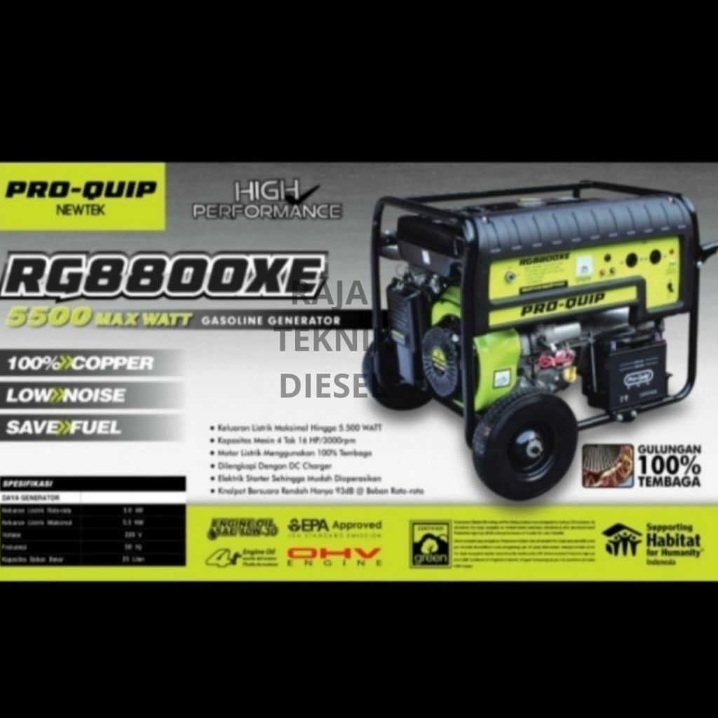 Jual Proquip Genset Generator Bensin 5500 5000 W Watt Elektrik Starter ...