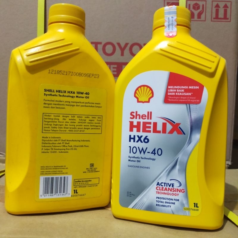 Jual Oli shell helix HX6 SAE 10w-40 SP syntetic 1 liter Original ...