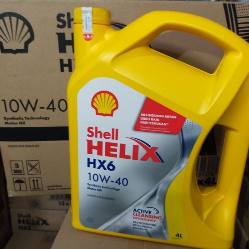 Jual Grosir 1 DOS Oli Shell Helix Hx6 10w-40 SP fully synthetic 4lt ...