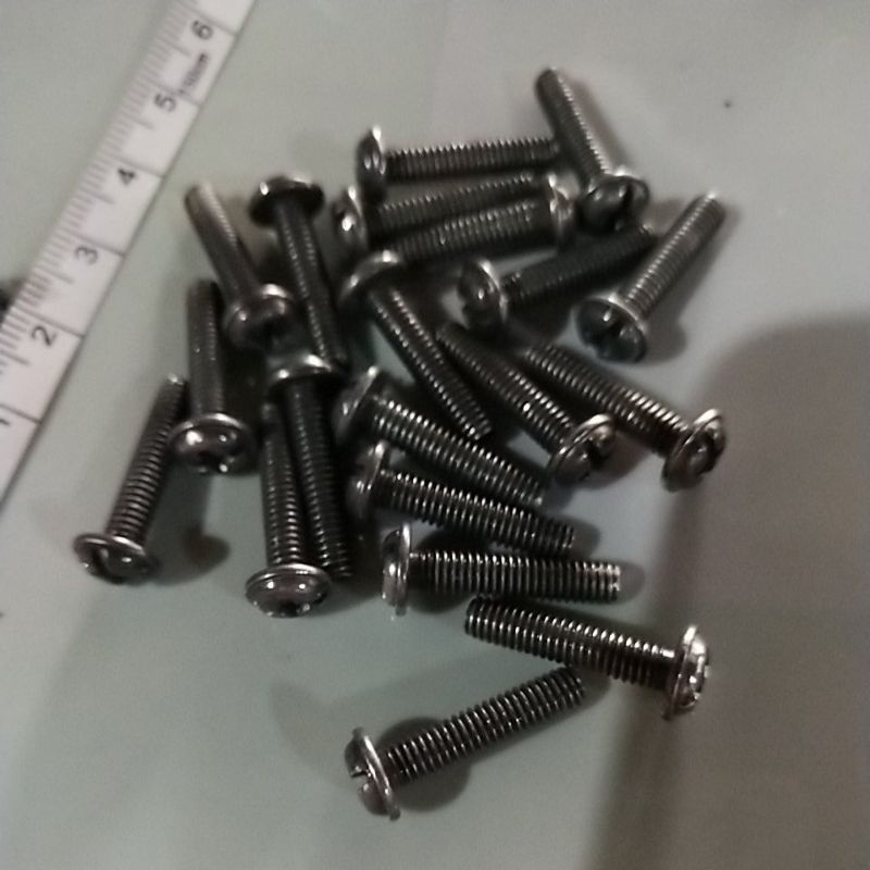 Jual baut jt 5x20 kunci obeng + derat halus/ baut tameng visor kualitas ...