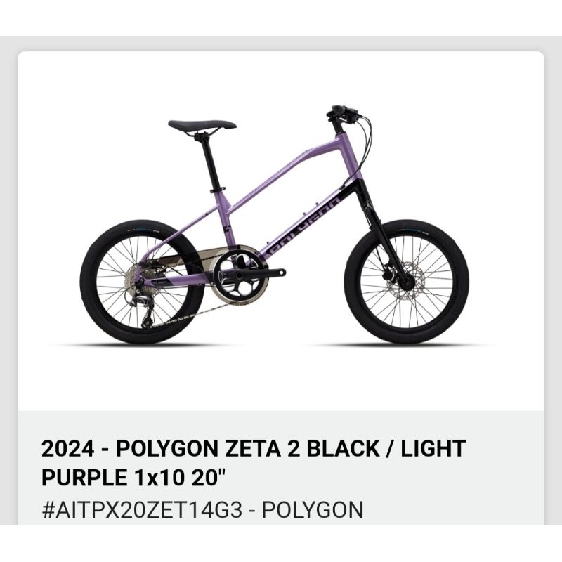 Jual Sepeda Polygon Mini Velo ZETA 2 Purple | Shopee Indonesia