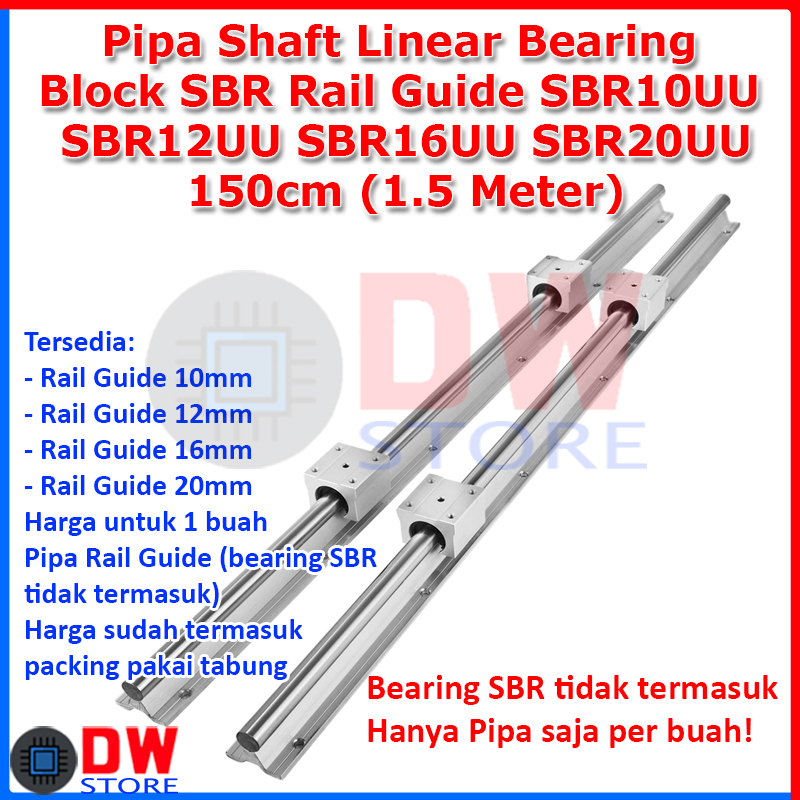 Jual Pipa Shaft Rail Guide SBR Linear Bearing Block SBR10 SBR12 SBR16 ...