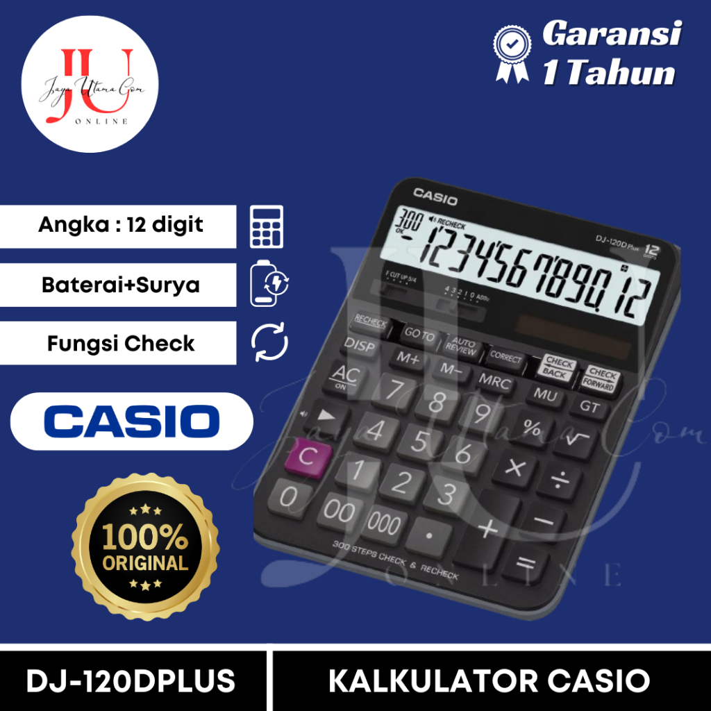 Jual Casio DJ 120D Plus Kalkulator 12 Digit – Check & Correct – Asli / Original | Shopee Indonesia