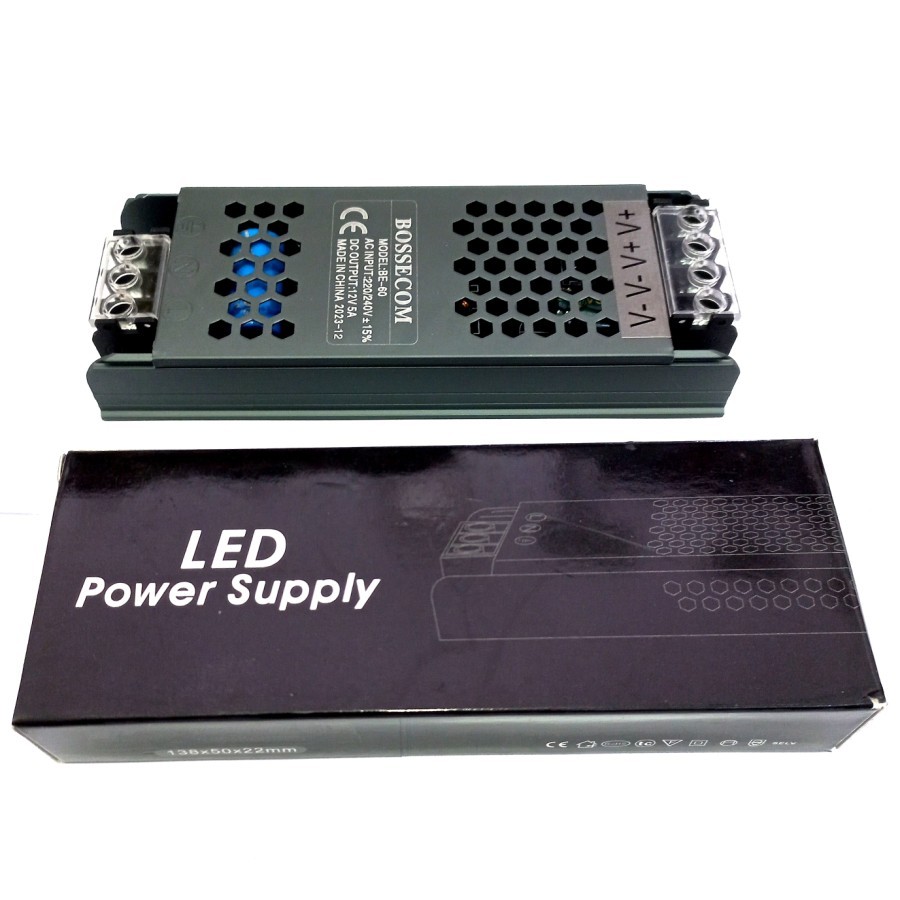 Jual TRAFO LED STRIP ADAPTOR POWER SUPPLY 12V SLIM 5A | Shopee Indonesia
