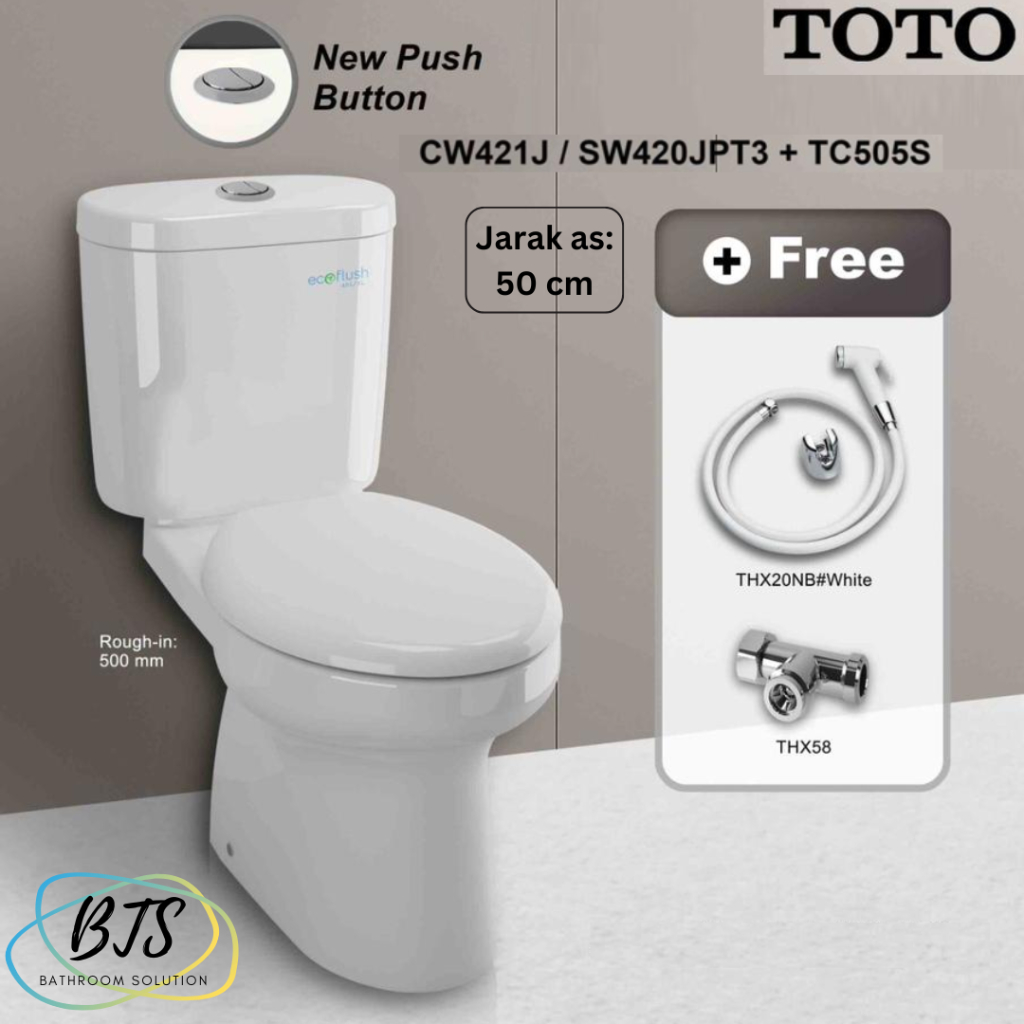 Jual Paket Kloset plus jet shower TOTO CW421J / CW 421 J / CW 421 J / CW421J / CW 421 J | Shopee ...
