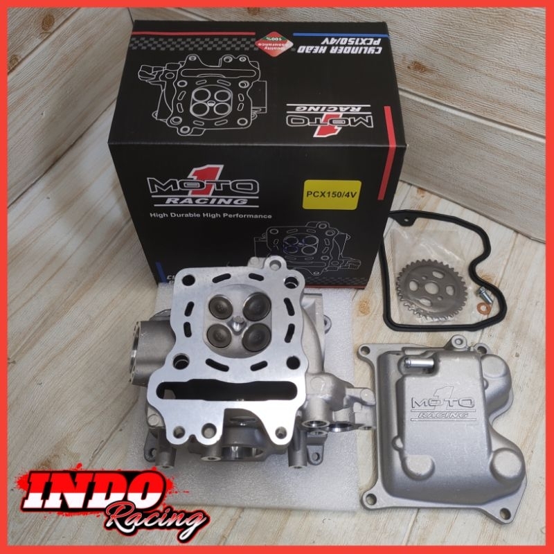 Jual Blok Head PCX Vario 150 Moto 1 Racing 4 Klep Ukuran 20 17 4V ...