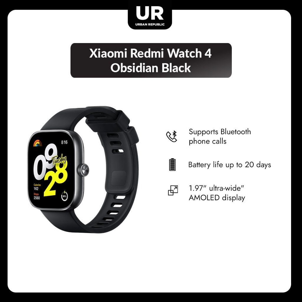 Jual Xiaomi Redmi Watch 4 Obsidian - Black | Shopee Indonesia