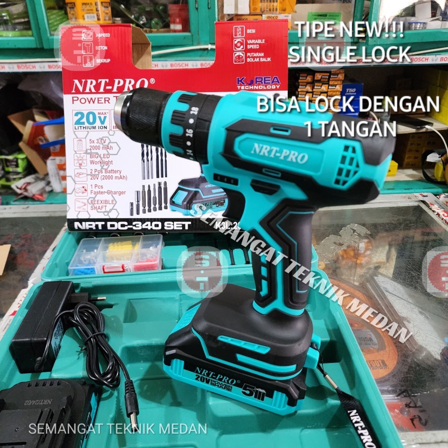 Jual 340HD BOR BETON LITHIUM BATERAI CORDLESS IMPACT 20V DC-340 NRT PRO ...