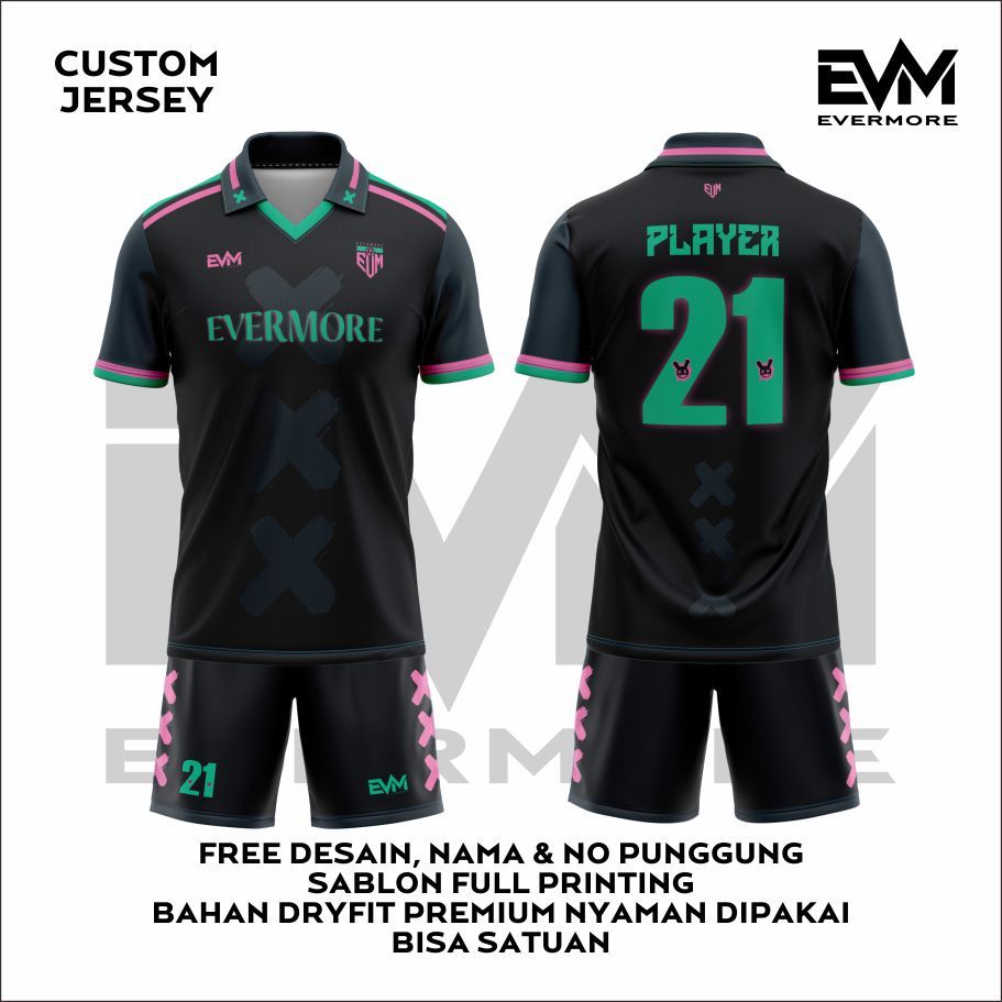 Jual Jersey Futsal/Sepak Bola TRIPLE X BUNNY Bebas Custom Bahan Premium ...