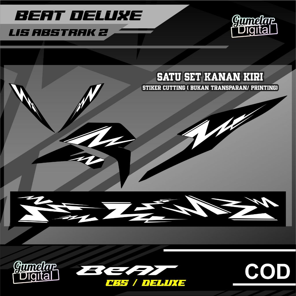 Jual CUTTING STIKER SIMPEL HONDA BEAT DELUXE BEAT STREET LIS ABSTRAK 1 ...