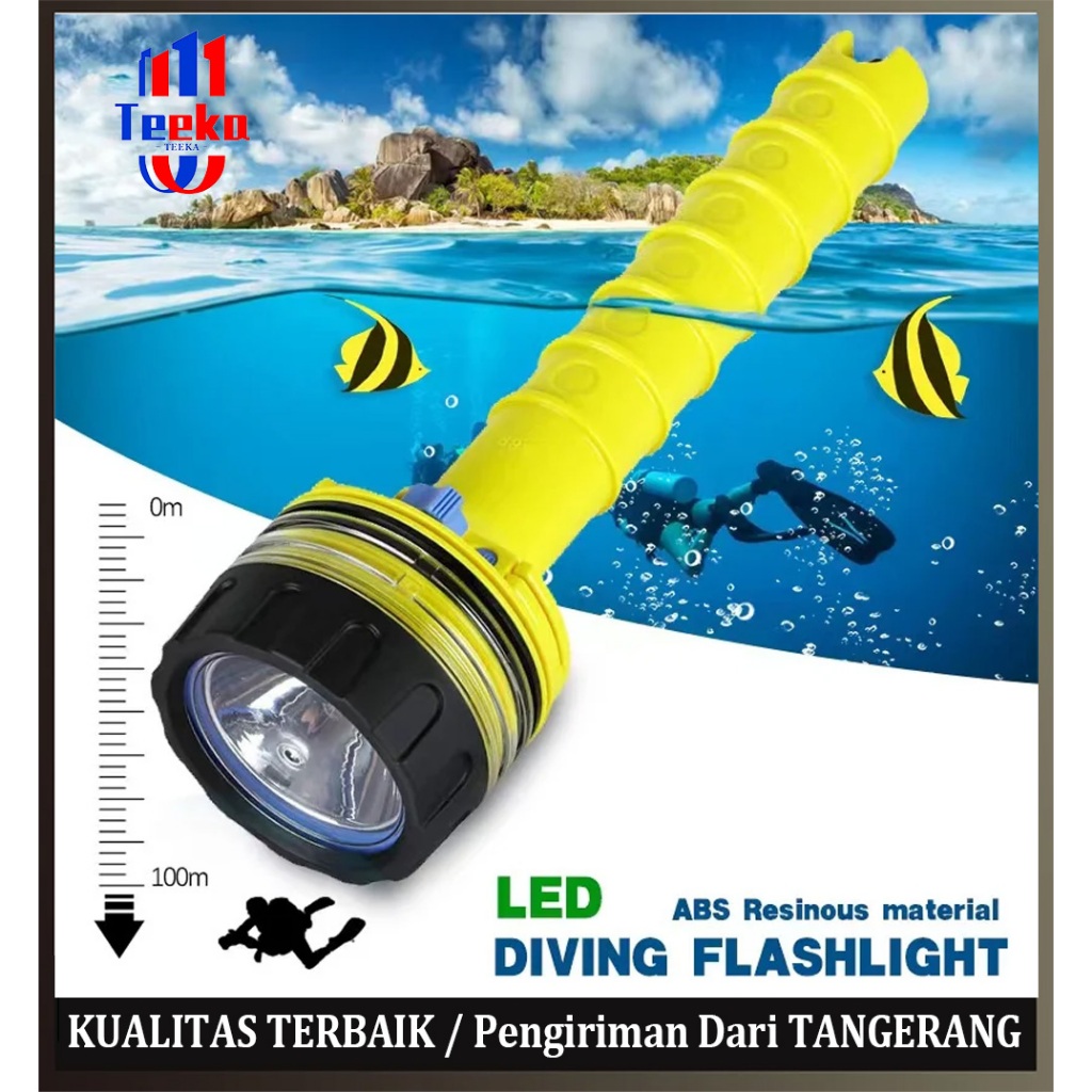 Jual Senter Selam Dalam Daya Tinggi Profesional Underwater Llight Diving Tahan Air Cahaya Kuat ...
